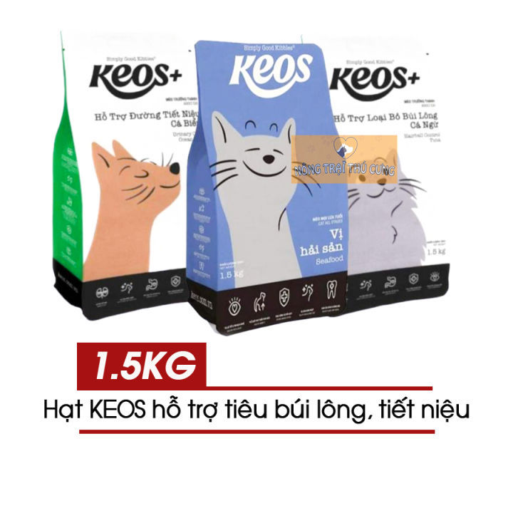 Hạt Cho Mèo Mọi Lứa Tuổi KEOS Sỏi Thận, Tiêu Búi Lông 1.5KG - Nôngtrạithúcưng.com | Lazada.vn