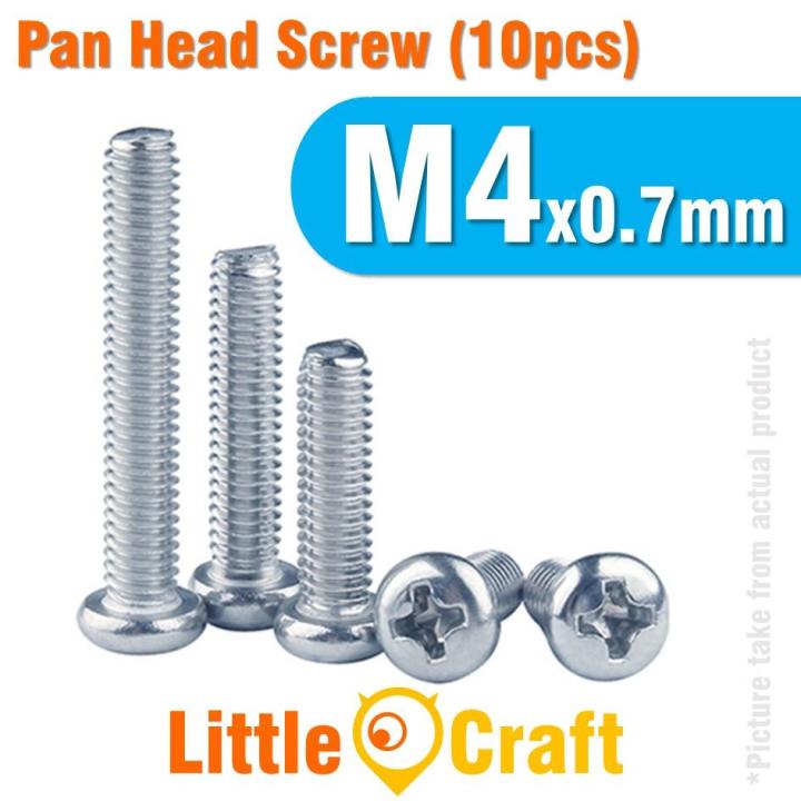 Pan Head Machine Metric Screw M4 Zinc Plating (10pcs) | Lazada