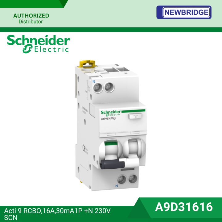 Acti9 iDPN N Vigi - RCBO - 1P+N - 16A - C Curve - 6000A - 30mA by Schneider Electric- Newbridge ...