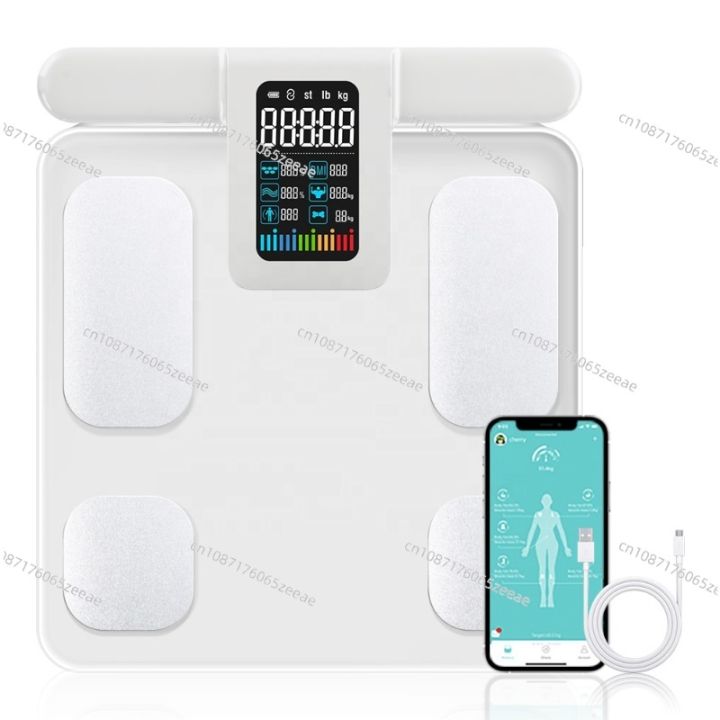 Digital Fat Detection Smart Bio Percentage Full Body Composition Analyzer 8 Electrodes Scale ...