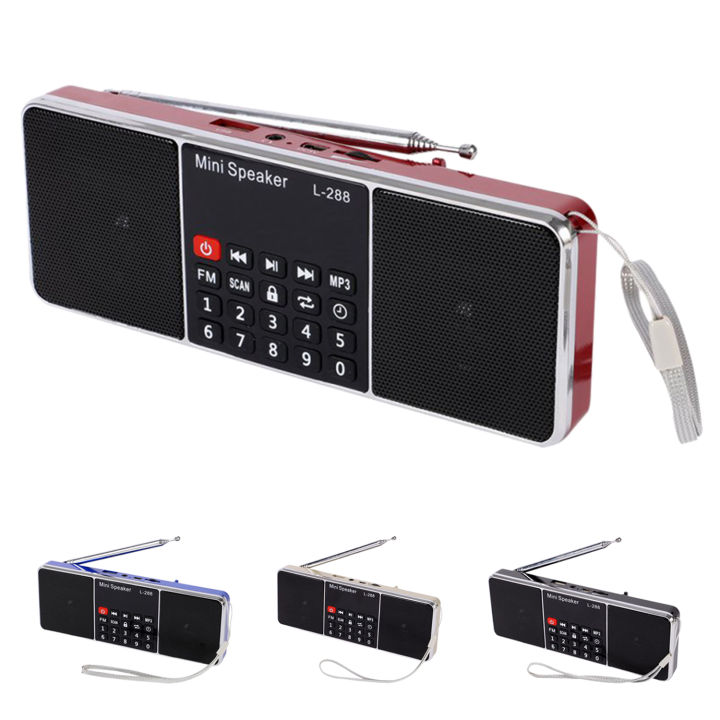 Mini Portable Rechargeable Stereo L-288 FM Radio Speaker LCD Screen ...