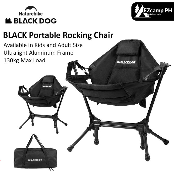 BLACKDOG by Naturehike Black Portable Rocking Chair Ultralight Steel ...