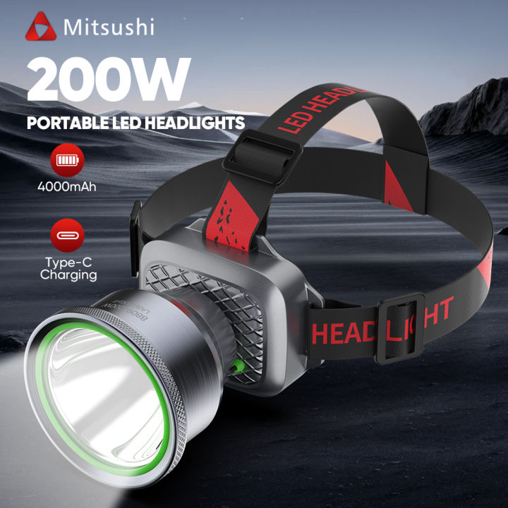Mitsushi LED Headlights For Outdoors Portable Mini Rechargeable ...