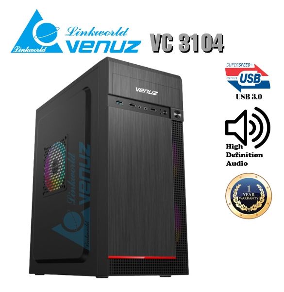 VENUZ ATX Computer Case VC 3101 VC 3102 VC 3104 – Black | Lazada.co.th