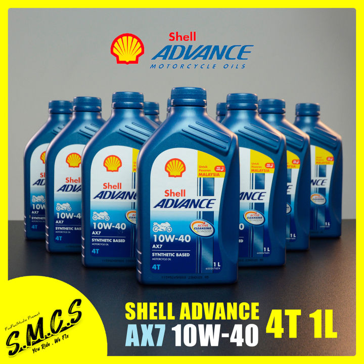 Shell AX7 10W40 (PASARAN MALAYSIA) 4T 1L (100% ORIGINAL) Minyak Hitam ...