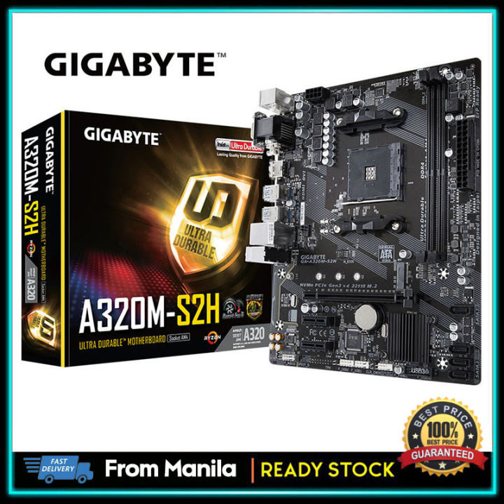 Gigabyte GA A320M S2H Micro ATX AMD A320 DDR4 M.2 USB3.1 STAT3.0 SSD ...