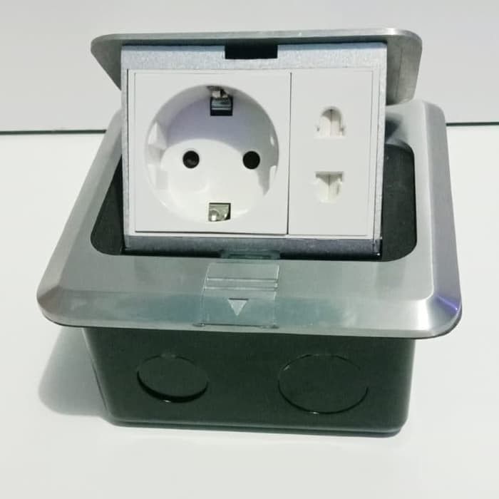 STOP KONTAK LANTAI MEJA TANAM ARDE DAN COLOKAN 2 PIN STAINLES STEEL ...