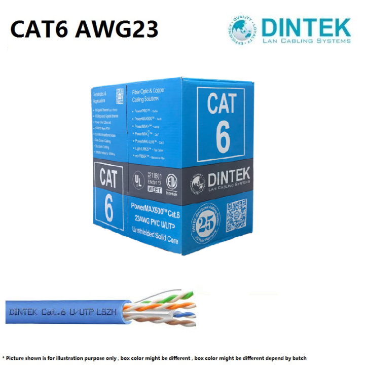 ( 10m - 100m ) Dintek Cat6 AWG23 Lan Cable - Dintek 4P UTP Solid Cable ...