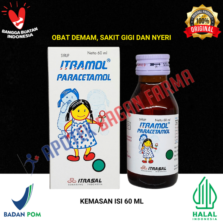 ITRAMOL PARACETAMOL SIRUP 60 ML / OBAT DEMAM / NYERI / SAKIT GIGI ...