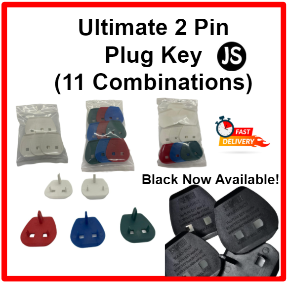 Ultimate Socket Plug Key 2 Pin To 3 Pin Uk Standard (14 Combinations ...