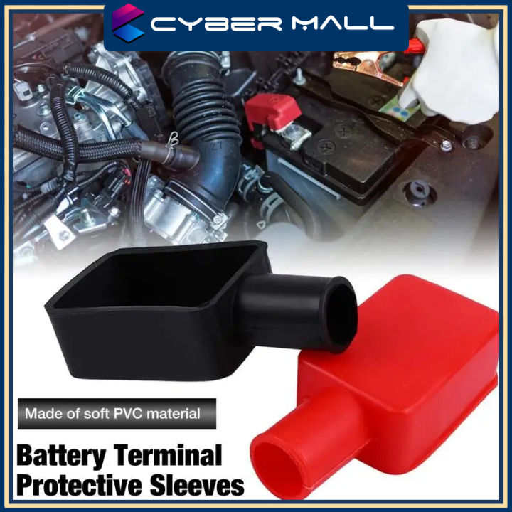 2pcs Car Battery Insulating Protector Negative Positive Terminal Cap ...