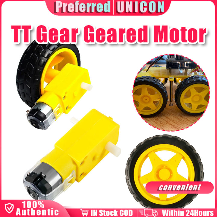 High Quality Yellow DC TT Gear Geared Motor+Wheel Robot Car Wheels ...