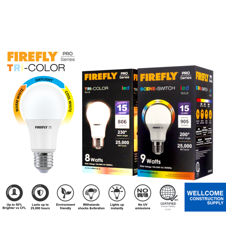 Firefly Pro Series Tri-Color or Scene Switch LED Bulb | Lazada PH
