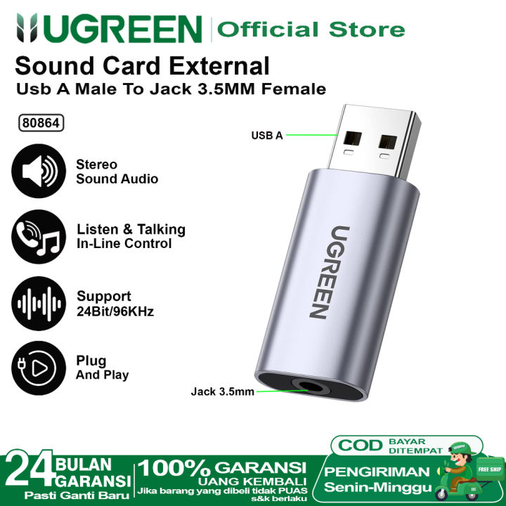 UGREEN Sound Card External Usb 2.0 Stereo Ugreen Usb Soundcard 80864 ...