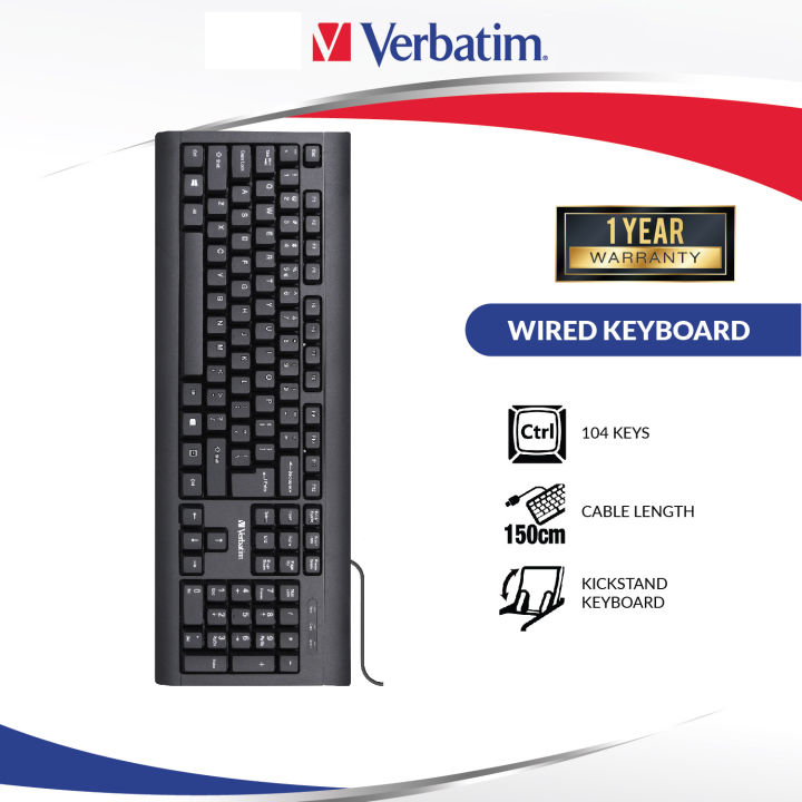 VERBATIM KEYBOARD USB WIRED KEYBOARD BLACK | Lazada PH