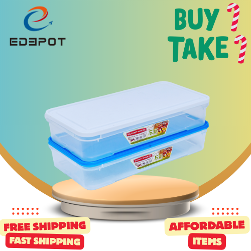 Edepot 2pcs 1.8L Graham Plastic Container Microwavable Food Container ...