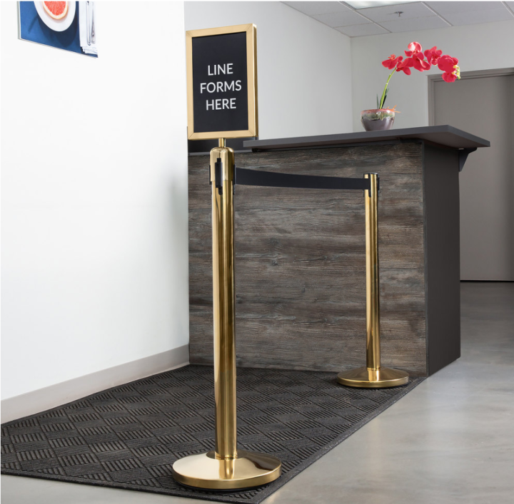 Retractable Stanchion Post Gold Post - Package of 3 Posts Crowd Barrier ...