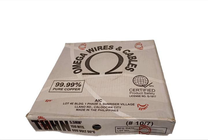 THHN Wire 5.5 mm Stranded AWG 10/7 150 Meters per Roll ( Omega) | Lazada PH