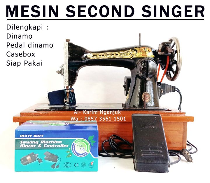 MESIN JAHIT SINGER SECOND LENGKAP DINAMO MODEL CASEBOX | Lazada Indonesia