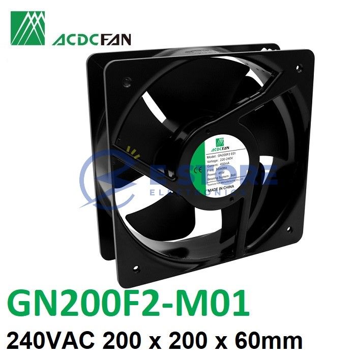 ACDCFAN 240VAC Axial Blower Fan with Ball Bearing 200 x 200 x 60mm (GN200F2-M01) | Lazada