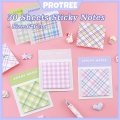 30 Sheets Creative Pastel Checkered Sticky Notes Grid Memo INS 30 ...