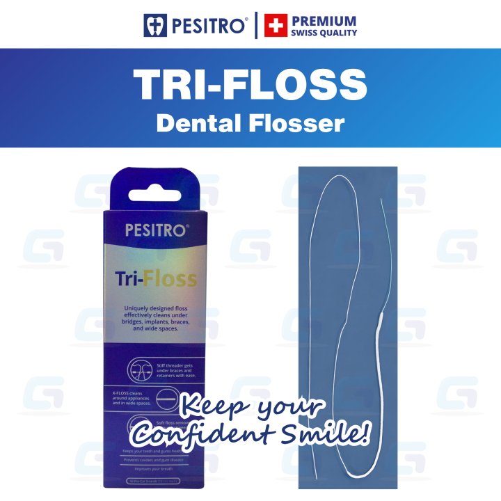 Tri-Floss (Pesitro) - Flosser for Braces, Bridges, Implants, Wide ...