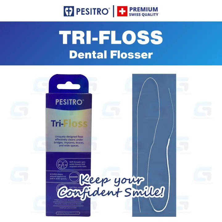 Tri-Floss (Pesitro) - Flosser for Braces, Bridges, Implants, Wide ...