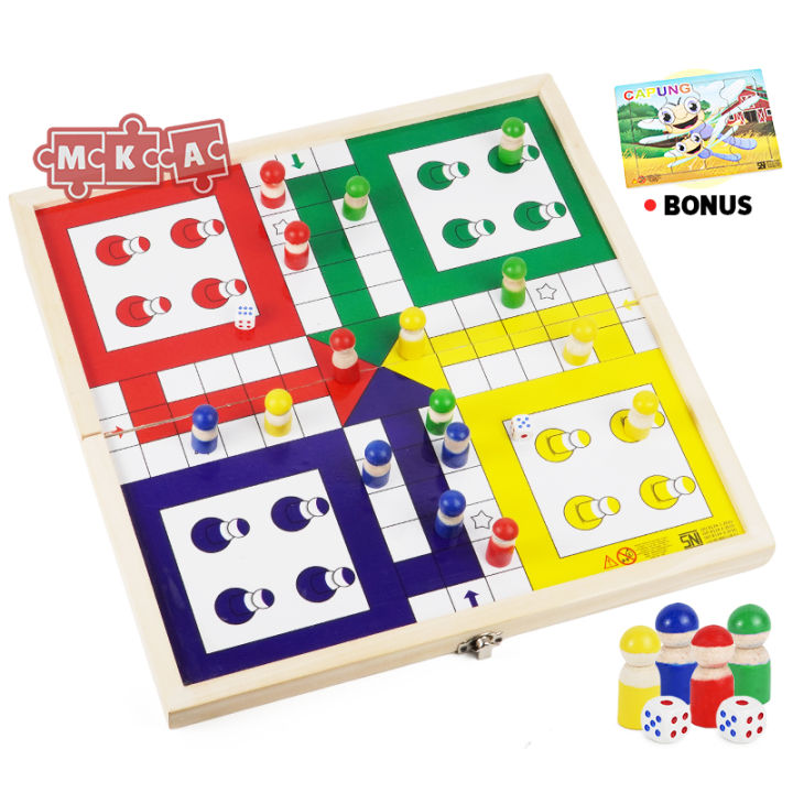 Mainan Anak Papan Permainan Ludo Kayu Pinus Besar Jumbo Game Edukasi ...