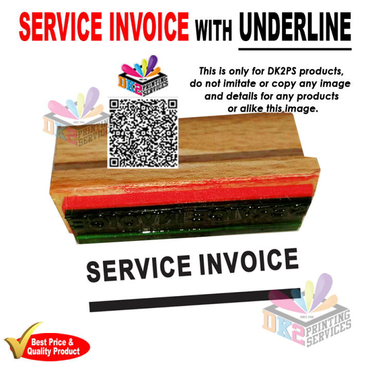 SERVICE INVOICE WITH UNDERLINE CUZTOMIZED RUBBER STAMP | Lazada PH