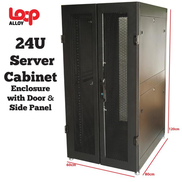 Loop Alloy 24U Server Cabinet Enclosure with Door & Side Panel | Lazada PH