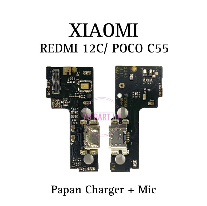 Papan PCB Konektor Charger Cas + Mic Xiaomi Redmi 12C / Poco C55 ...
