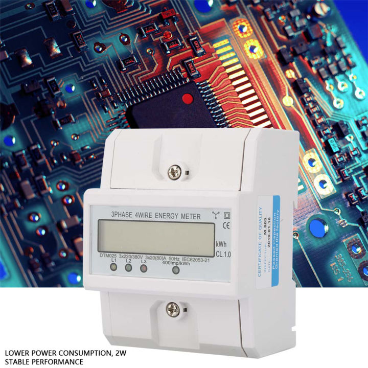 Energy Consumption Digital Electric Power Meter 3 Phase 4P KWh Meter ...