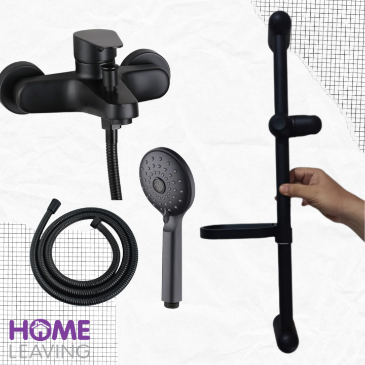 Paket Murah Tiang Shower Kamar Mandi Komplite Set + Kran Mixer Hitam ...