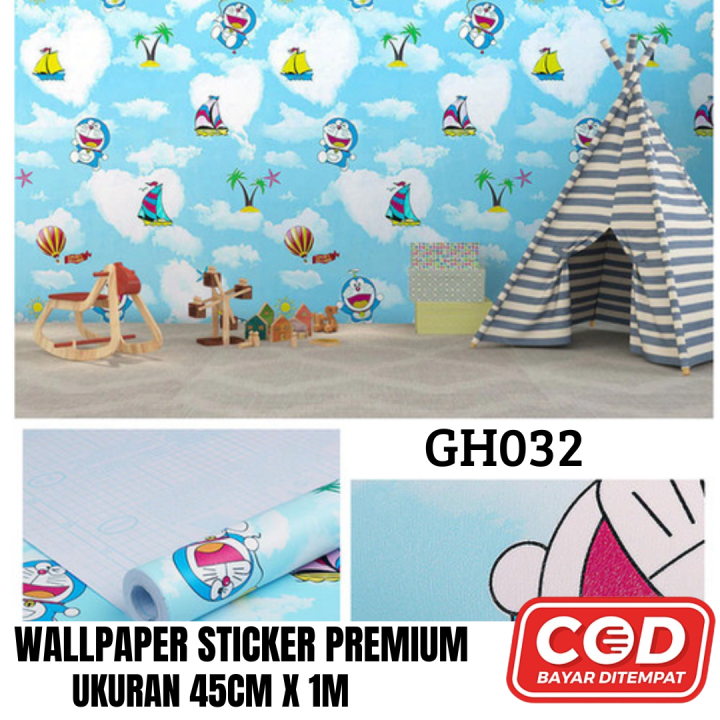 BAYAR DI TEMPAT - Wallpaper Stiker Dinding Motif Doraemon Awan Premium ...