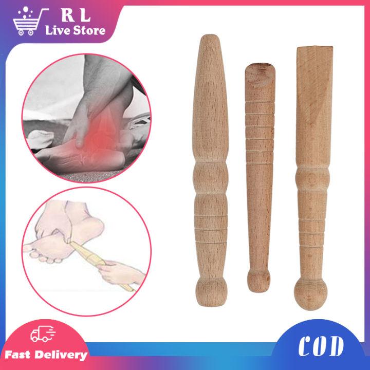 Massage Stick Set 3PCS Wooden Foot Body Massage Stick Relieve Muscle ...