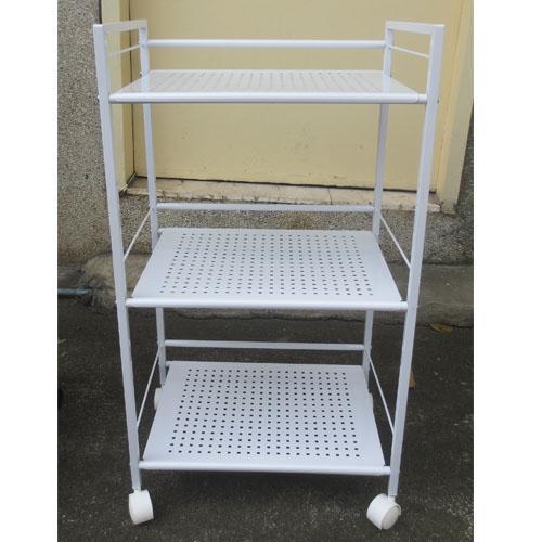 3 Layer open storage rack with casters Metal (Black, White) | Lazada PH