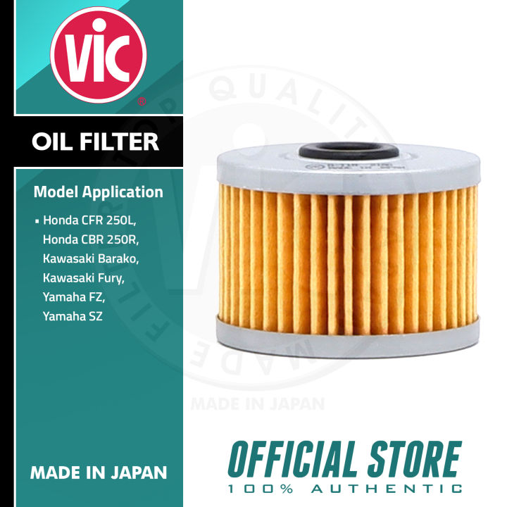 Roadfit VIC Oil Filter O-T10 for Honda CFR 250L/CBR 250R,Kawasaki Barako, Fury, Yamaha FZ153 ...