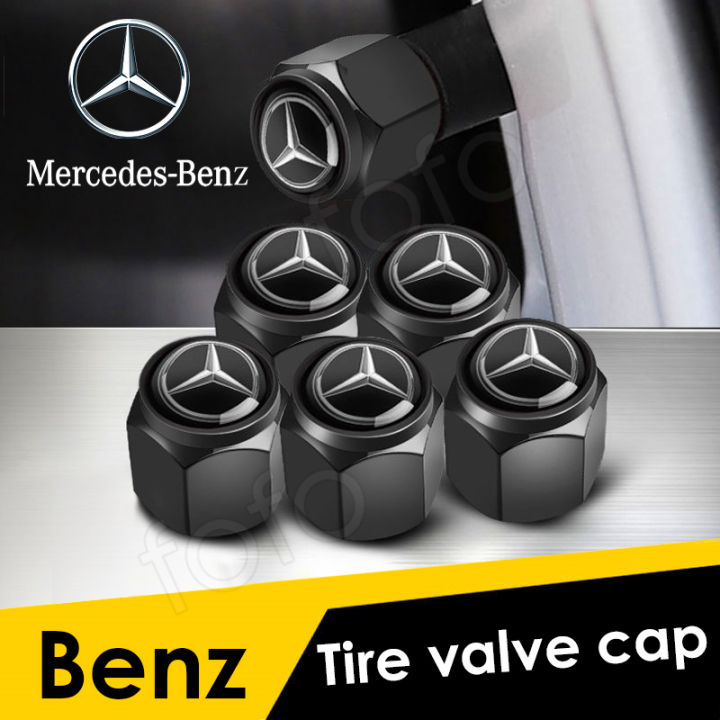 5Pcs/Set Mercedes-Benz Car Tyre Valve CapsStainless Steel Wheel Stem ...
