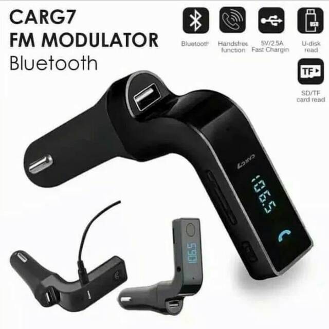 CAR G7 MODULATOR ]FM Transmitter Bluetooth Charger Mobil AUX MP3 USB ...