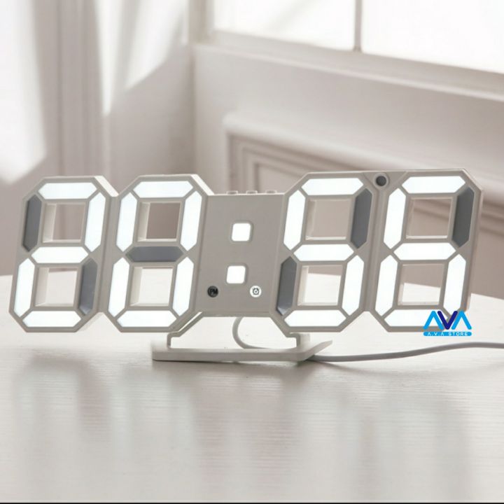 Jam Meja Digital 3D - Jam Meja LED Digital 3D Clock Jam Dinding Tembok ...