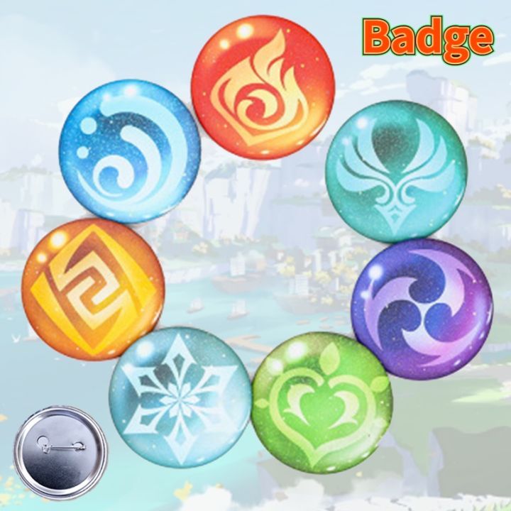 เกม Genshin Impact Badge 7องค์ประกอบ Eye Of God เข็มกลัดอุปกรณ์คอสเพลย์ | Lazada.co.th