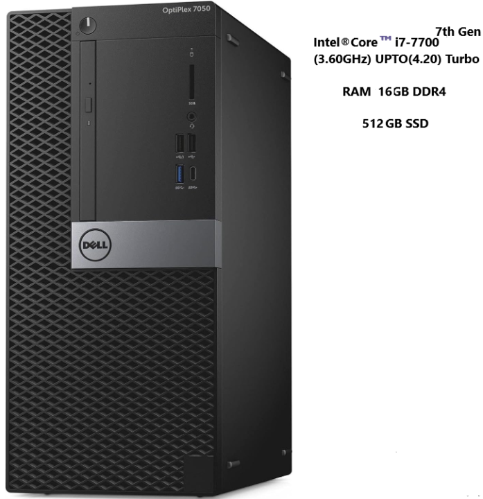 Dell Optiplex 7050 | Intel 7th Gen i7-7700 Quad Core | 8GB DDR4 | 512GB ...