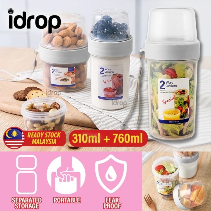 [YNY MALL] [ 310ml + 760ml ] 2-Way Food Container Storage / Botol Bekas ...