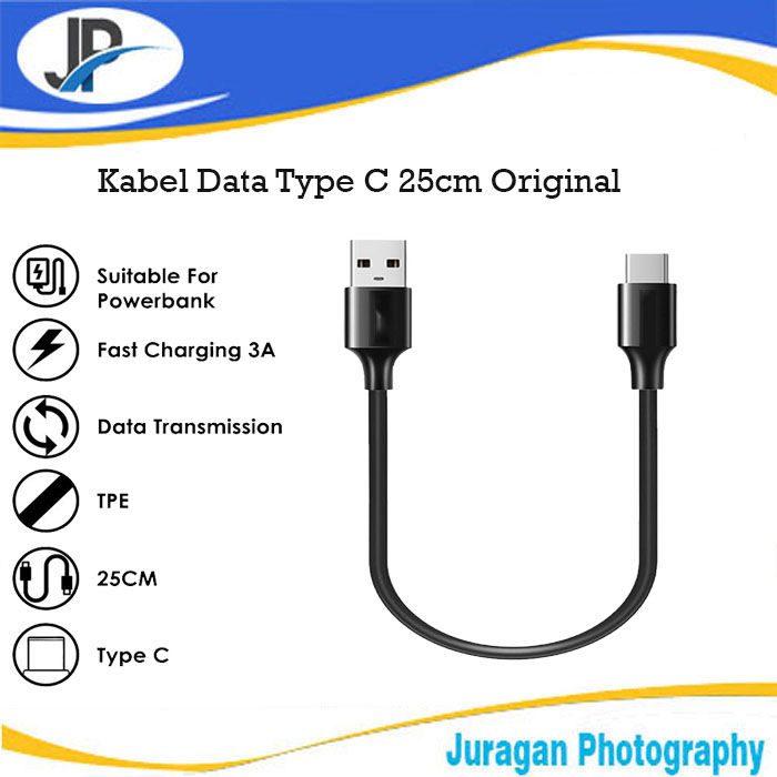 Cable Type C / Kabel Data Type C 25cm & 100cm For Smartphone - Mic ...