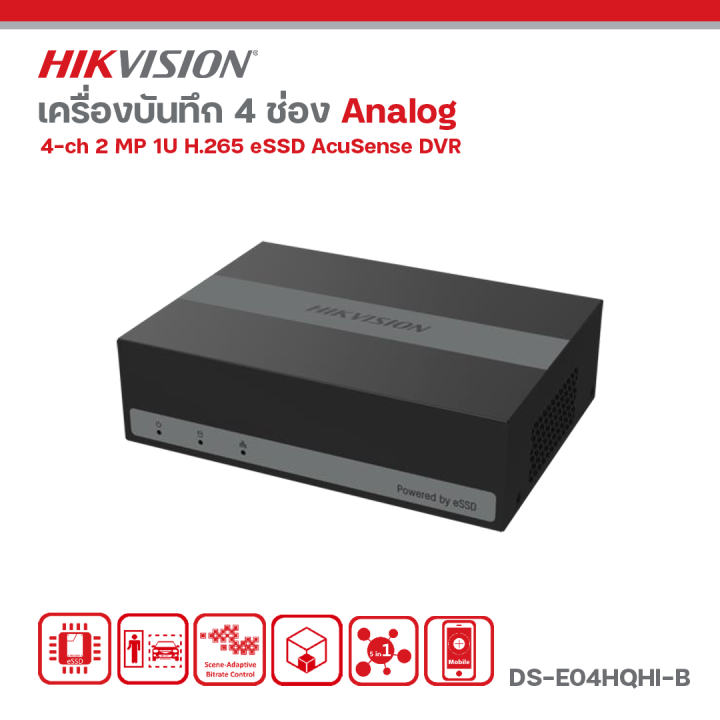 Hikvision DS-E04HQHI-B เครื่องบันทึกภาพกล้องวงจรปิด eSSD DVR | Lazada.co.th