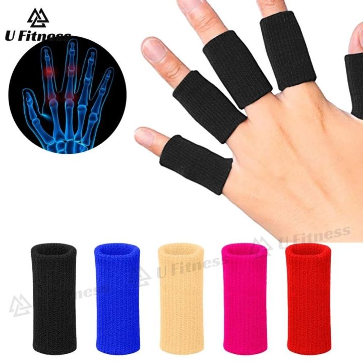 10PCS Finger Sleeves Gym Fitness Elastic Fingerstall Protector Guard ...