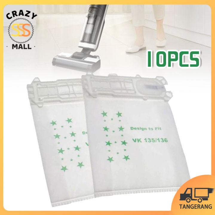 【10 pcs】Kantong Debu Vacuum Cleaner Vorwerk Vk135 Vk136 Dust Bag ...