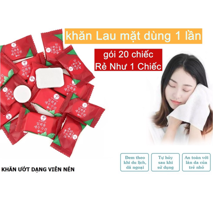 Khăn Lau Mặt Dùng 1 Lần ( Túi 20 cái ) - Khăn Mặt Nén - Lau Mặt Dạng ...