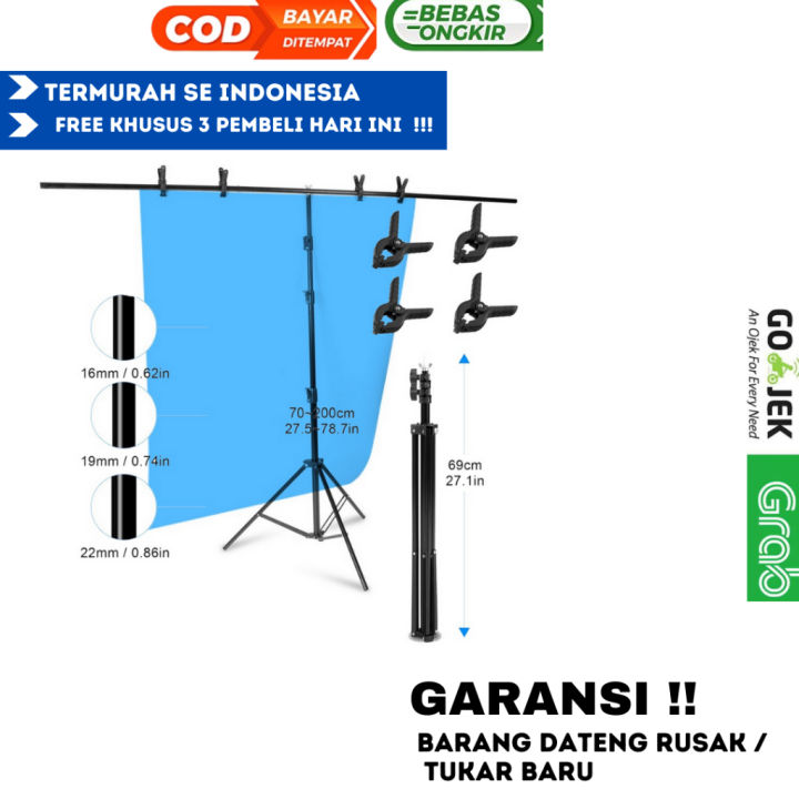 Tiang Backdrop Foto Studio Produk T-Shape 2 Clamp 60 x 70 | Lazada ...