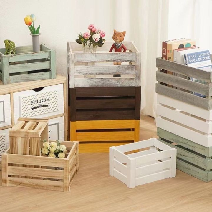 IRELIA Handle Wood Nesting Storage Crates Wooden Handcrafted Storage ...